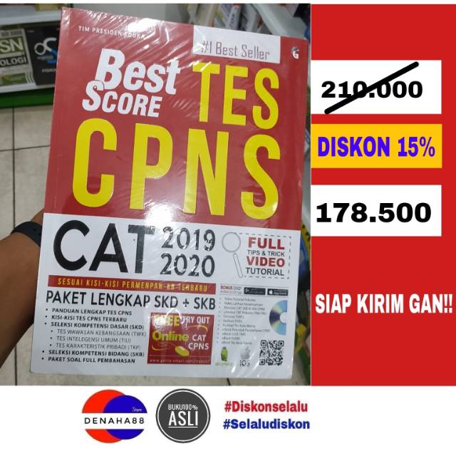 Jual Buku Test CPNS Best Score TEST CPNS CAT 2019 2020 ( ASLI) | Shopee ...