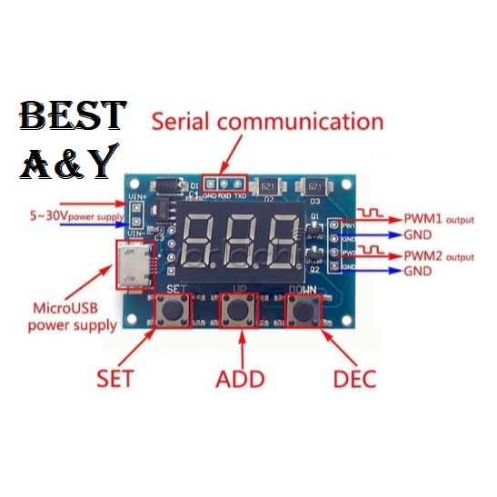 Jual Adjustable 2 Channel PWM Generator Wave Signal Pulse Frequency ...