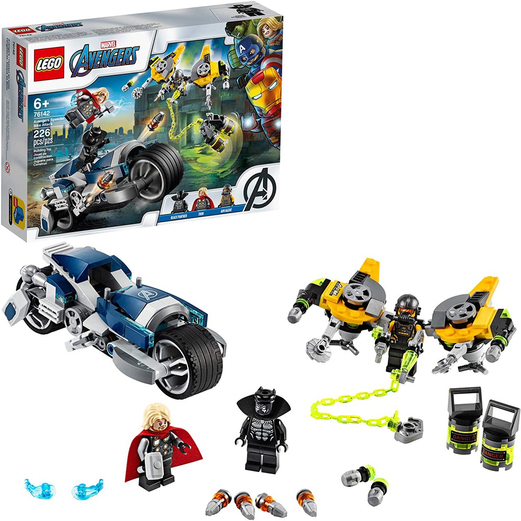 Jual Lego Marvel 76142 Avengers Speeder Bike Attack Bricks Balok Kado ...