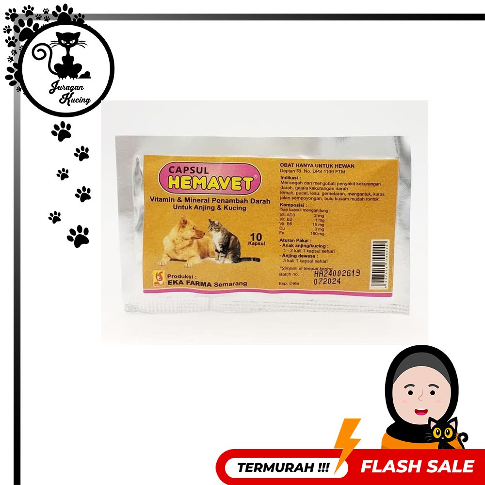 Jual HEMAVET - Vitamin Penambah Darah Anjing dan Kucing | Shopee Indonesia
