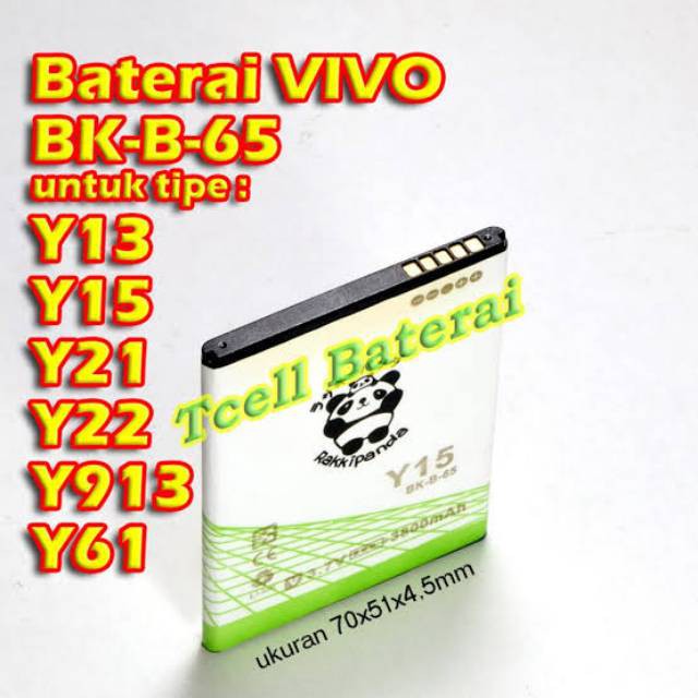 Jual Batre baterai double power rakkipanda BK-B-65 vivo y15/y12/y21/y22 | Shopee Indonesia