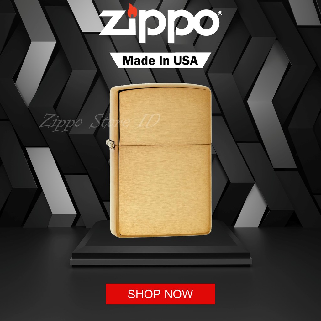 Jual Zippo Armor Brushed Brass 168 Original Garansi Seumur Hidup | Shopee Indonesia