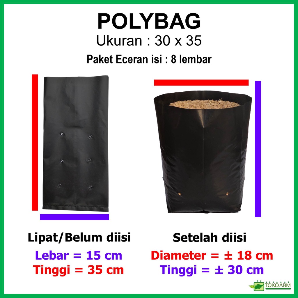 Jual Polybag Polibag Polibek Tanaman Ukuran 30x35 Paket Eceran | Shopee ...