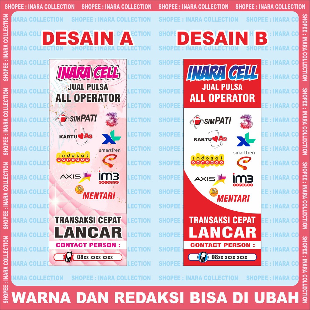 Jual PROMO STANDING BENNER KONTER / Spanduk Paket Pulsa Cell Konter ...