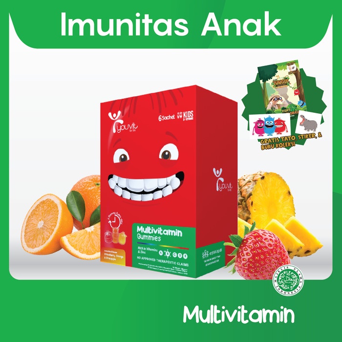 Jual Youvit Multivitamin Gummy Anak 1 Box (6 Sachet) | Shopee Indonesia