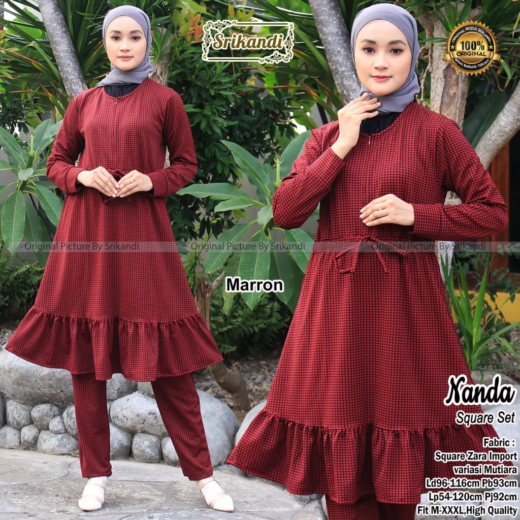 Jual NANDA SQUARE SET BY SRIKANDI SETELAN ONE SET SETCEL CELANA TUNIK ...