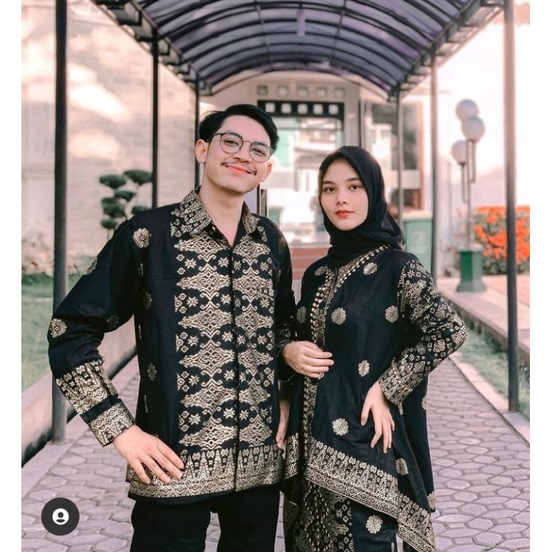 Jual SET COUPLE SONGKET PALEMBANG MODEL NIA HITAM ELEGAN DAN TERBARU ...