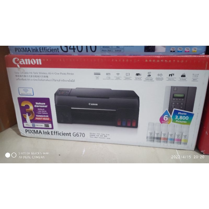Jual Printer Canon G670 Ink Tank PRINT COPY SCAN 6 WARNA FHOTO | Shopee ...