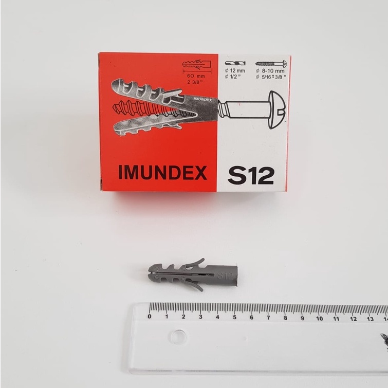 Jual Fisher IMUNDEX S12 Isi 25pcs Fiser Viser Piser Visher Tanam Lubang Dinding 12mm 12 mm ...