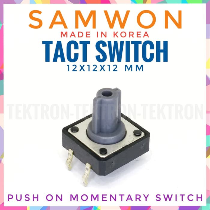 Jual Samwon Tact Switch 12x12 mm push on momentary 12mm made in korea ...