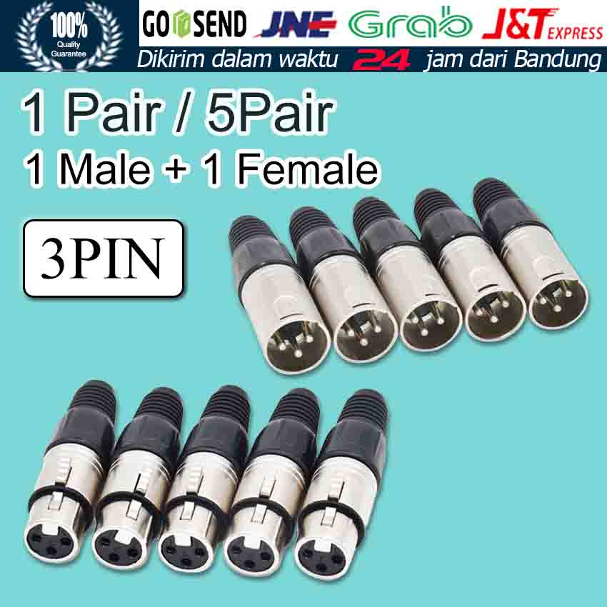 Jual Jack Canon XLR Female + Male AR3F Stage Master 3 Pin Asli Original ...