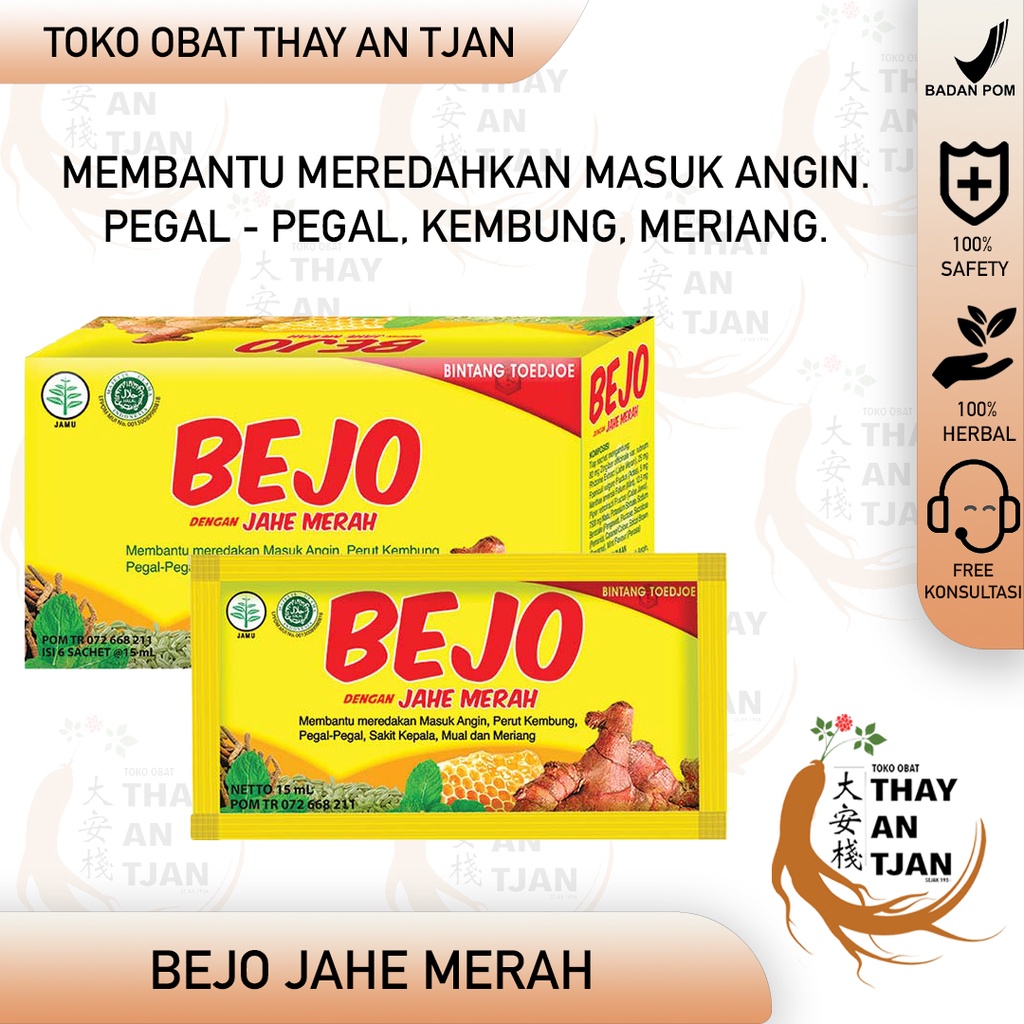 Jual BEJO JAHE MERAH | MEREDAHKAN GEJALA FLU | MASUK ANGIN | DEMAM ...