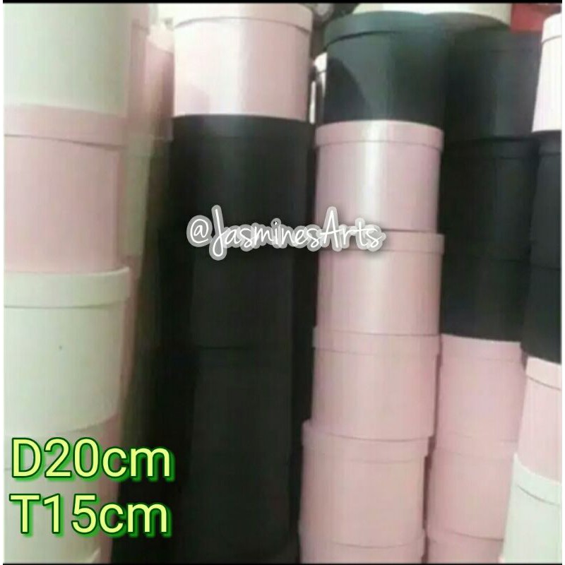 Jual Gift Box / Box Bulat / Round Flower Box D20T15 dengan tutup dan D20T15 tanpa tutup/ Bloom ...