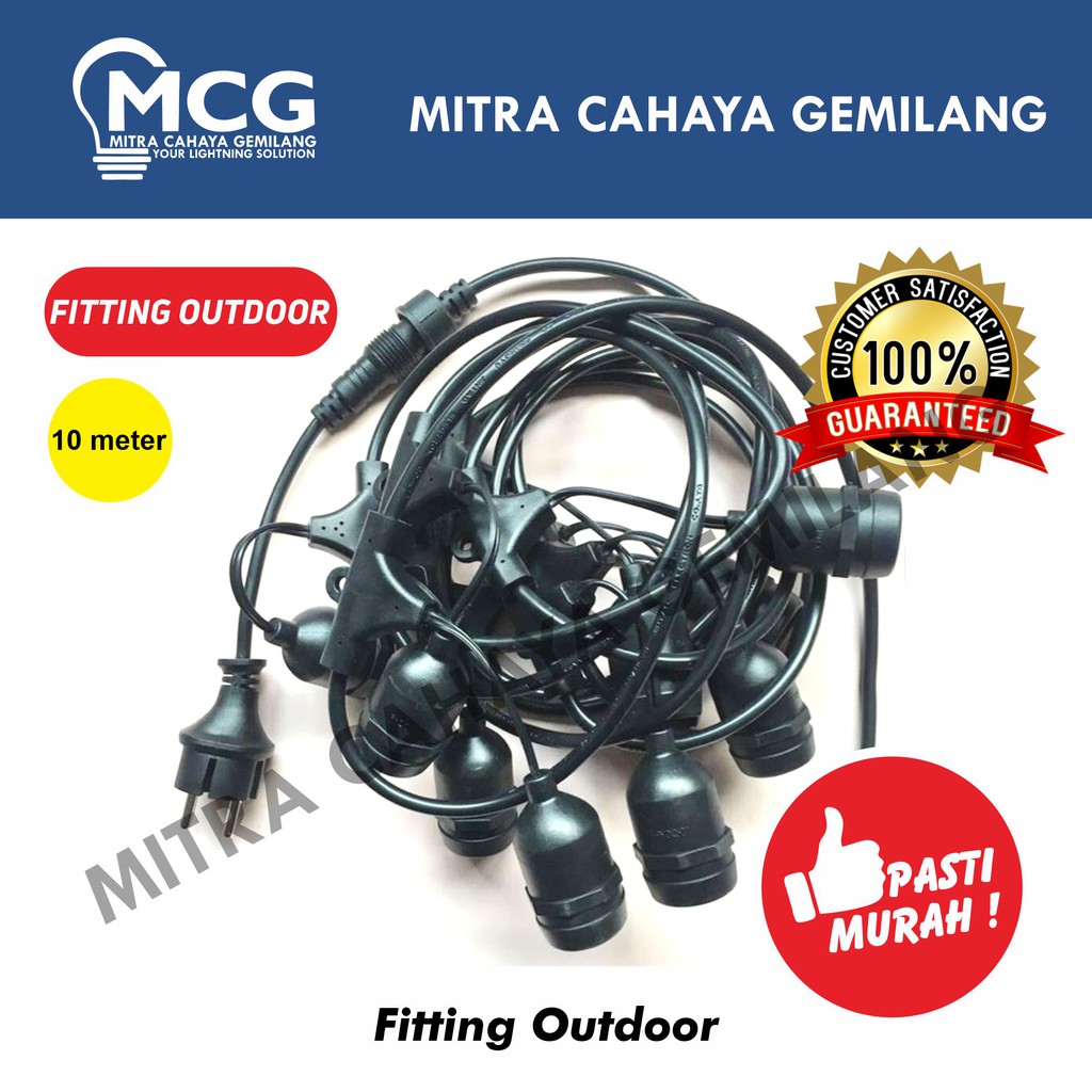 Jual Fiting Lampu Gantung Taman / Fiting Outdoor , Set 10 meter 10 ...