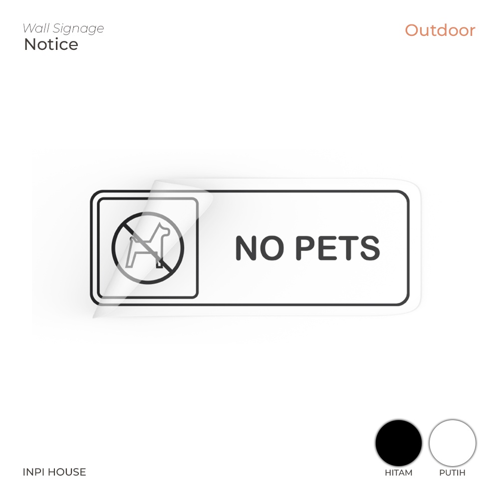 Jual no pets allowed sticker - stiker dinding - sign sticker - dilarang ...