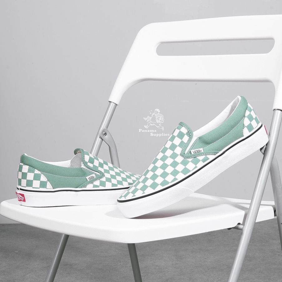 Jual (BISA COD) Slip On Checkerboard Shale Green Original 100% Global ...