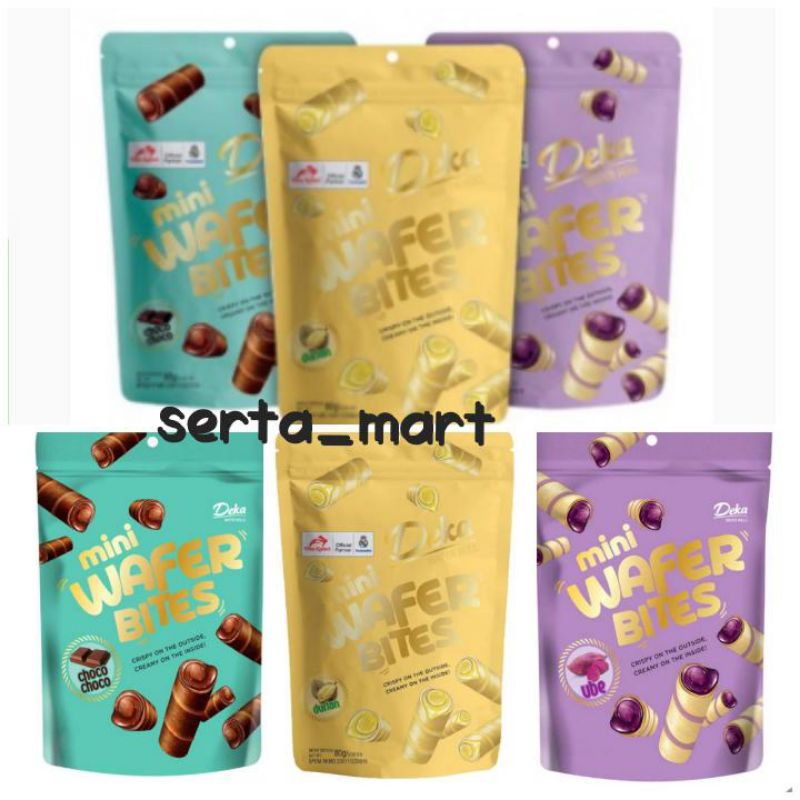 Jual Deka Mini Wafer Bites 80gr - Wafer Deka Choco / Durian / Ube ...