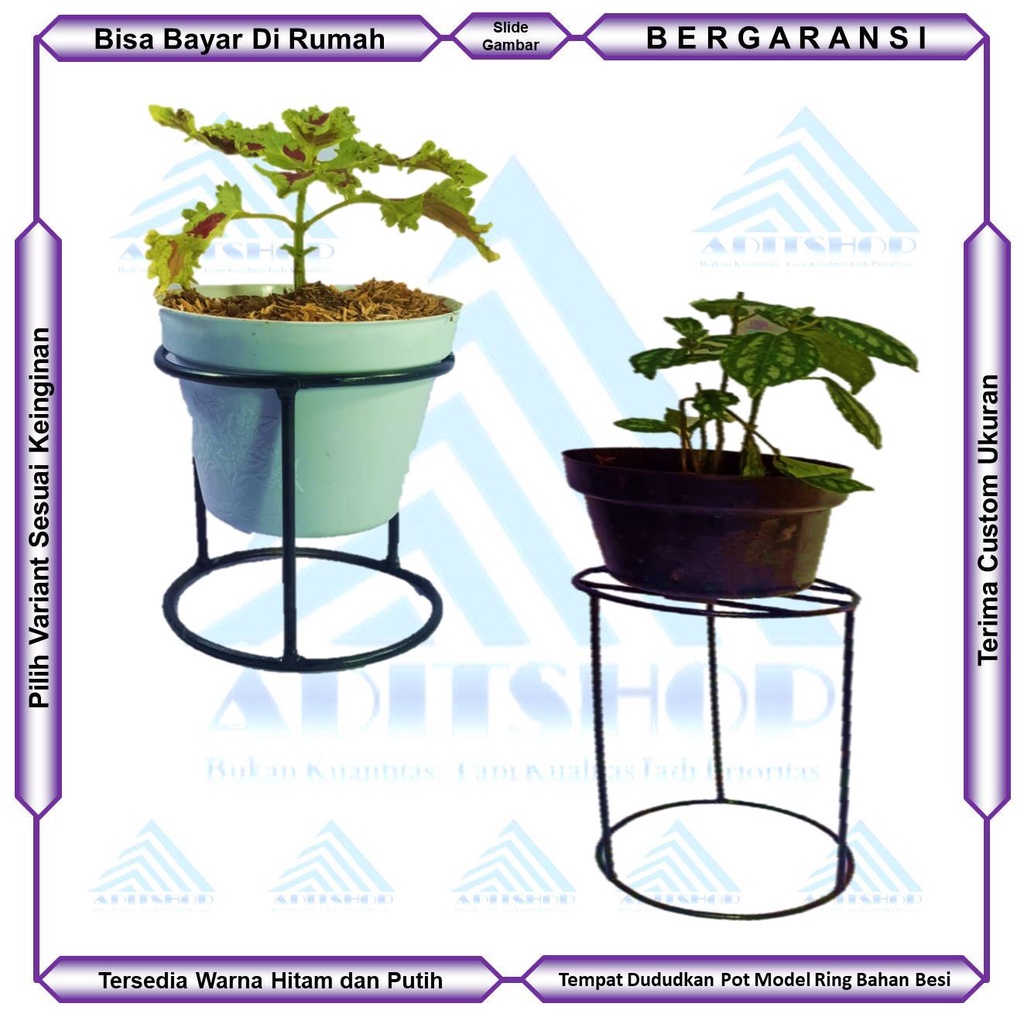 Jual Standing Pot Bunga Model Ring Sama Sisi Bahan Besi / Aditshop ...