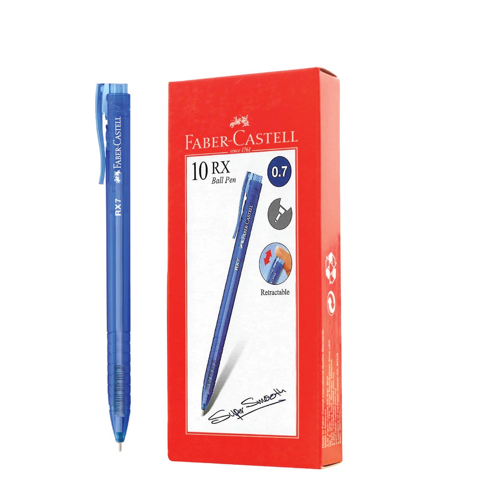 Jual Pulpen/Ballpoint Faber-Castell RX 0.7 mm Tinta Biru-1Box isi10pen ...