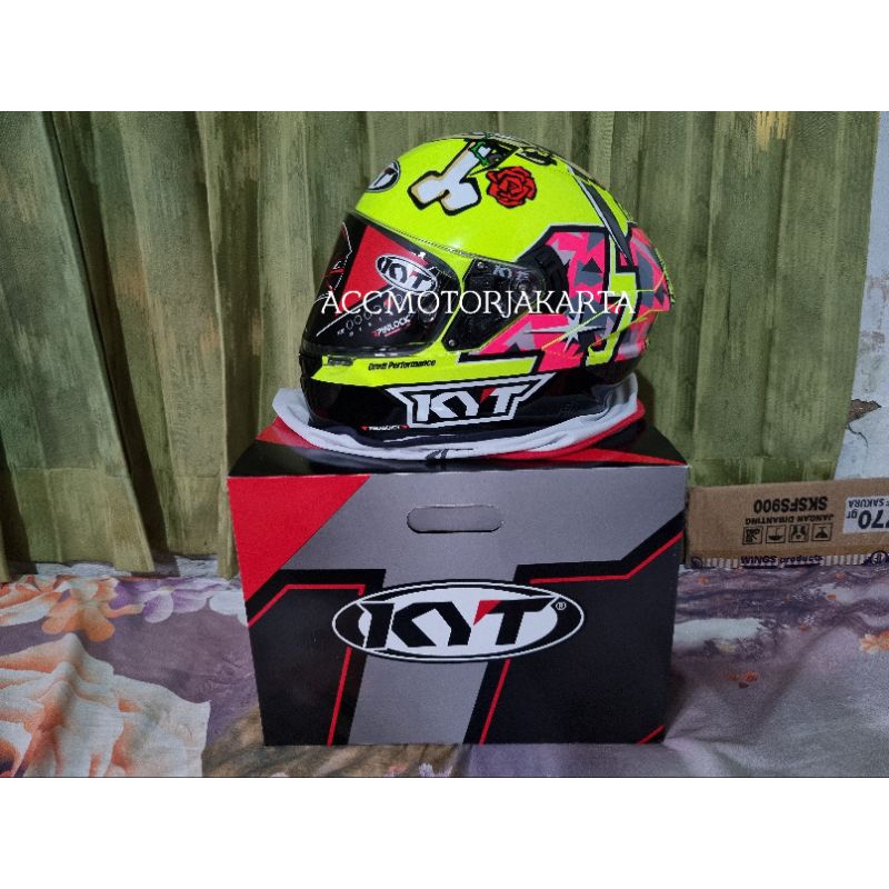 Jual KYT NFR Replica Espargaro Misano Yellow 2018 | Original KYT 100% | Shopee Indonesia