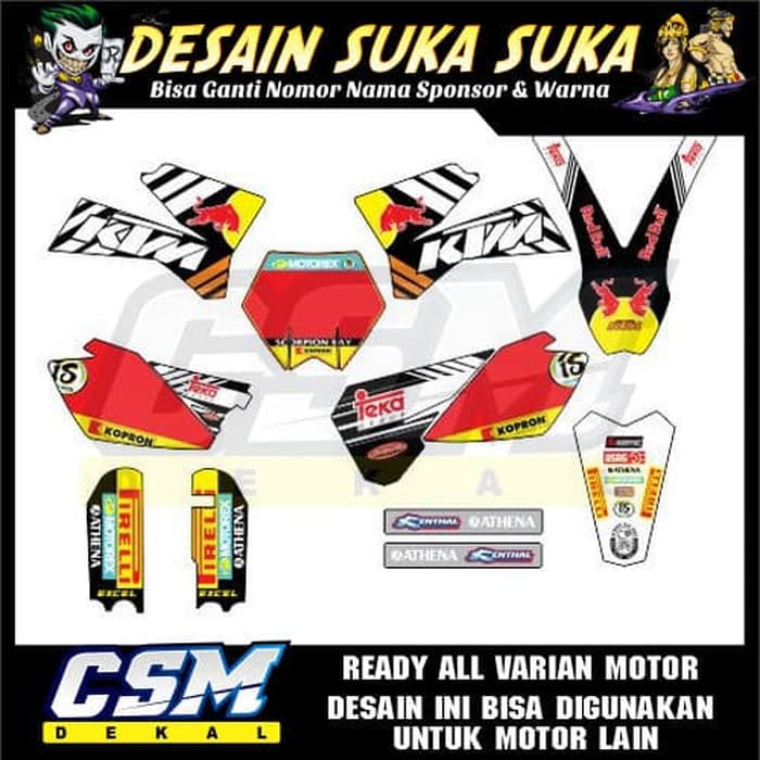 Jual 284 DEKAL DECAL MOTOR KTM 125 SX / 85 STIKER STICKER STRIPING BODY ...