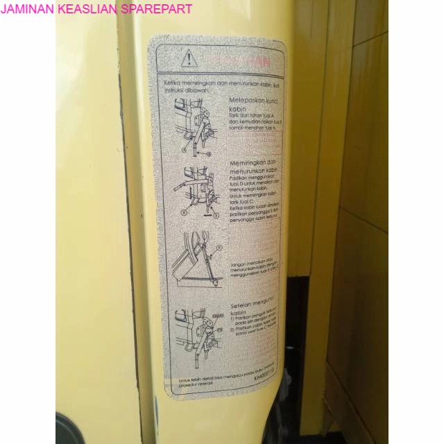 Jual sticker Label Intruksi buka kabin Canter Original Mitsubishi ...