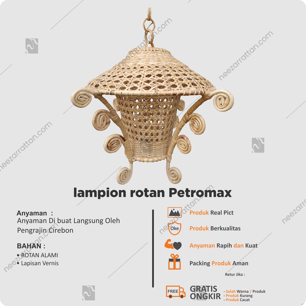 Jual Kap Lampion Rotan, Lampu Hias Gantung Cafe Restoran Petromax ...