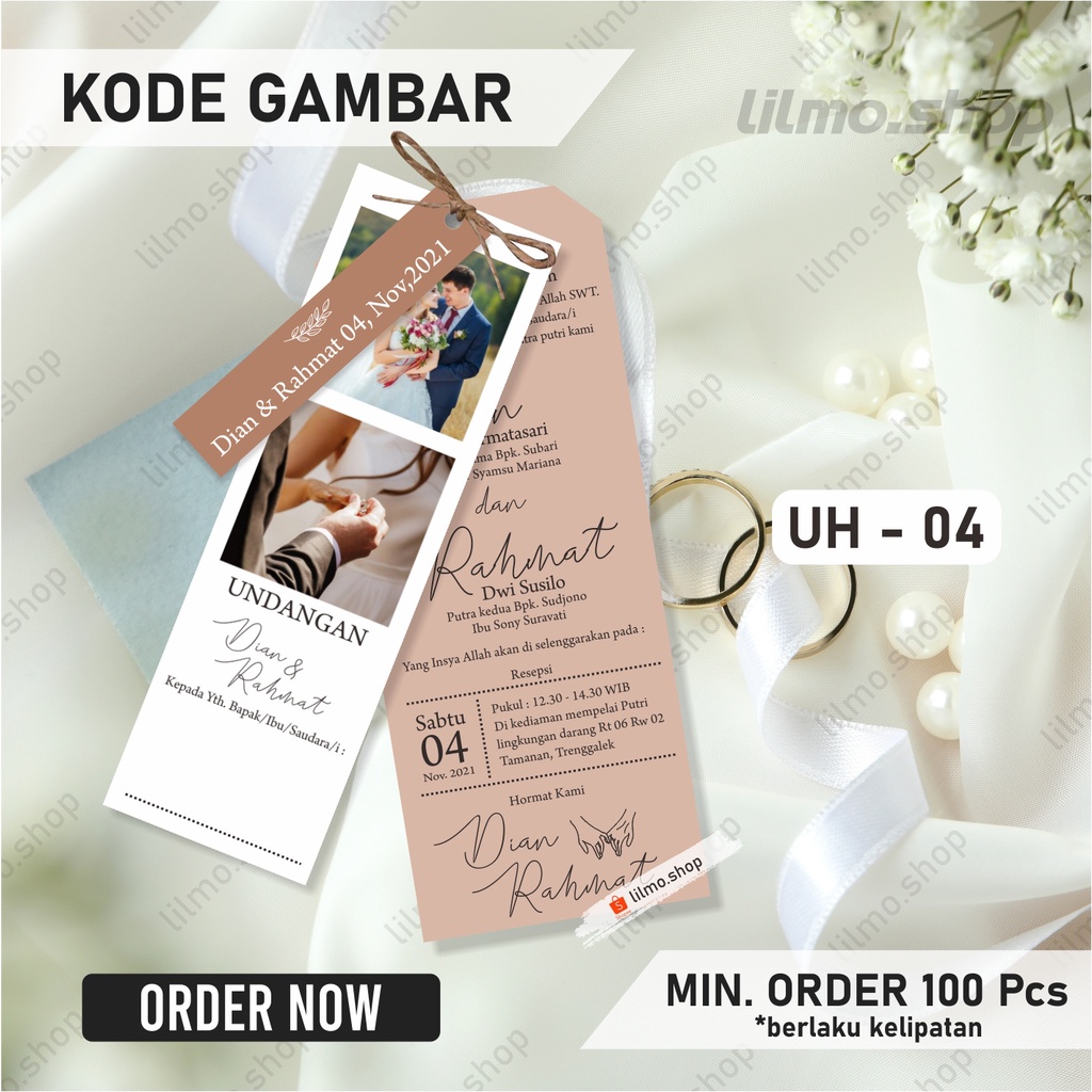 Jual Undangan pernikahan, Undangan Pernikahan Minimalis, Undangan Hang ...