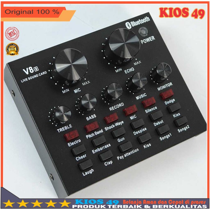 Jual Bluetooth Audio USB External Soundcard V8S Live Broadcast - Sound Card V8 S - Mixer V8 S ...