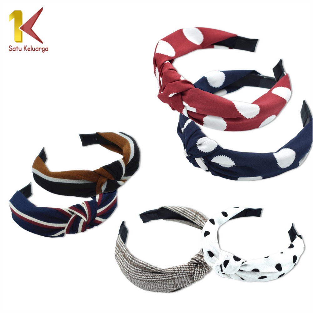 Jual Satu Keluarga Headband Bando C71 Bandana Polos Bendo Kain Motif ...