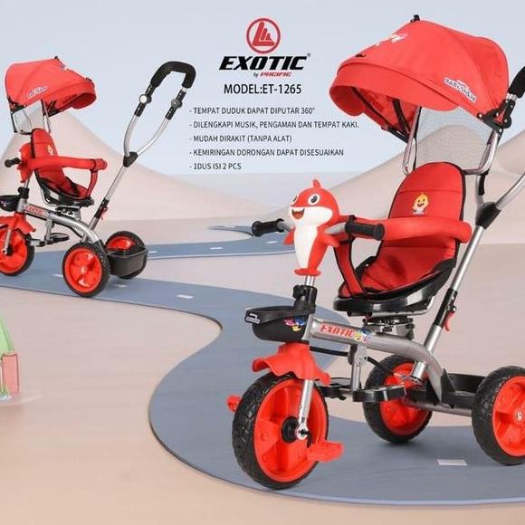 Jual Sepeda Roda Tiga Exotic ET-1265 Stroller Headlight IC MUSIK BABY ...