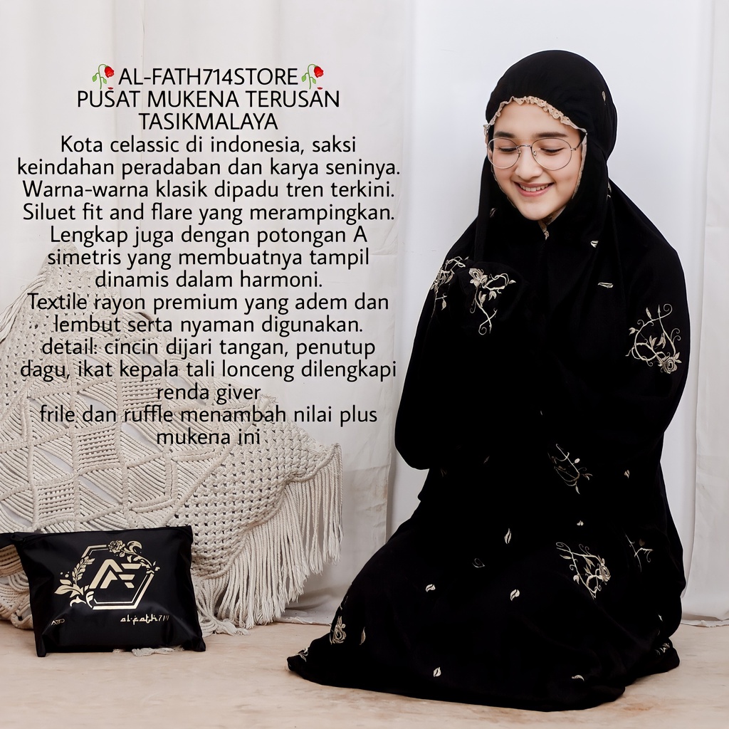 Jual Mukena Terusan Dewasa Bordir Bunga Rose love Mukenah Lajuran Dewasa | Shopee Indonesia