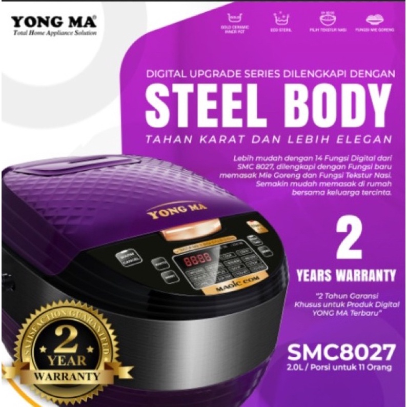 Jual Rice Cooker Magic Com Digital Yong Ma YongMa SMC 8027 / SMC-8027 ...