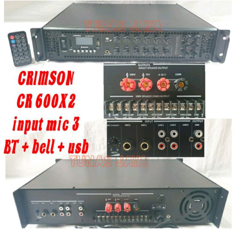 Jual POWER AMPLI CRIMSON CR600X2 CRIMSON CR600 X2 AMPLI BERIKUT USB BLUETOOTH DAN BELL | Shopee ...