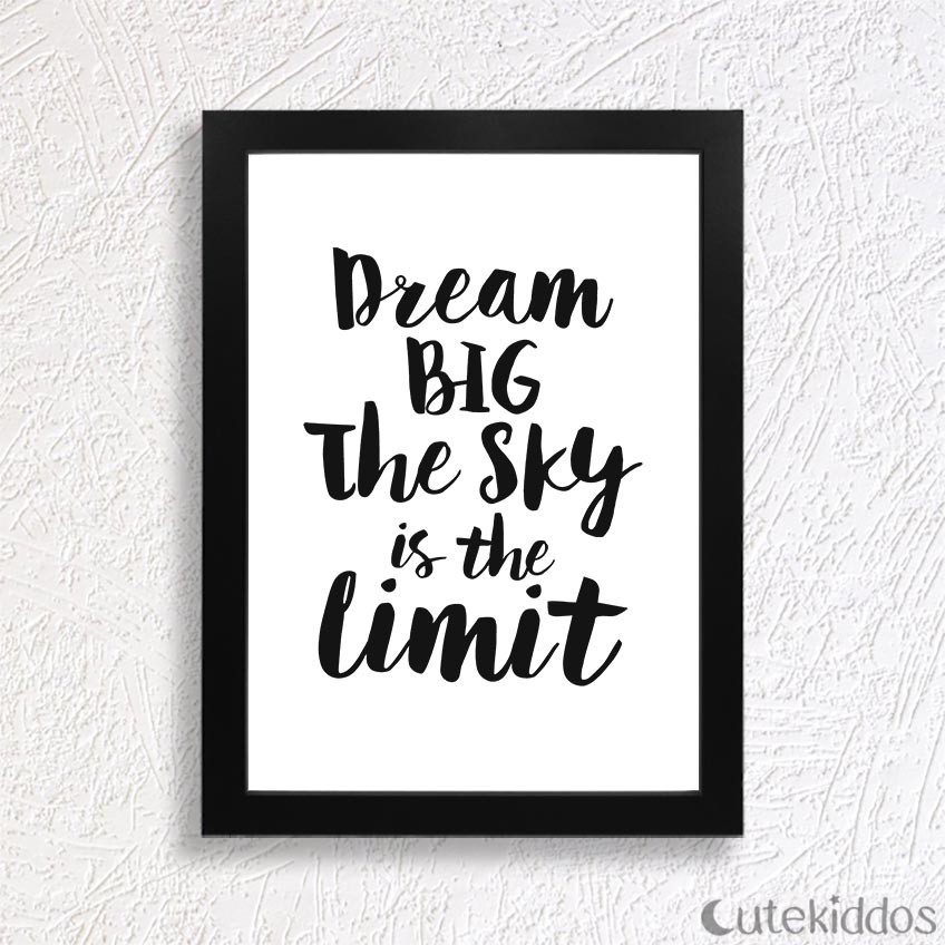 Jual Poster Inspiratif / Dream Big The Sky Is The Limit / Hiasan ...