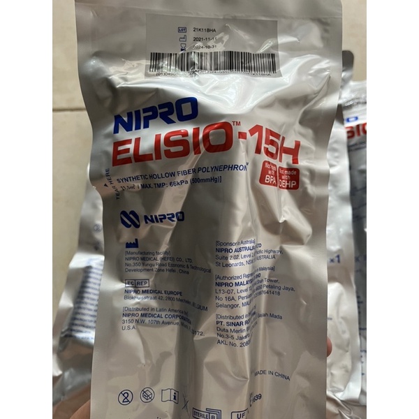 Jual Tabung Nipro elisio-15H untuk cuci darah / hemodialysis ...