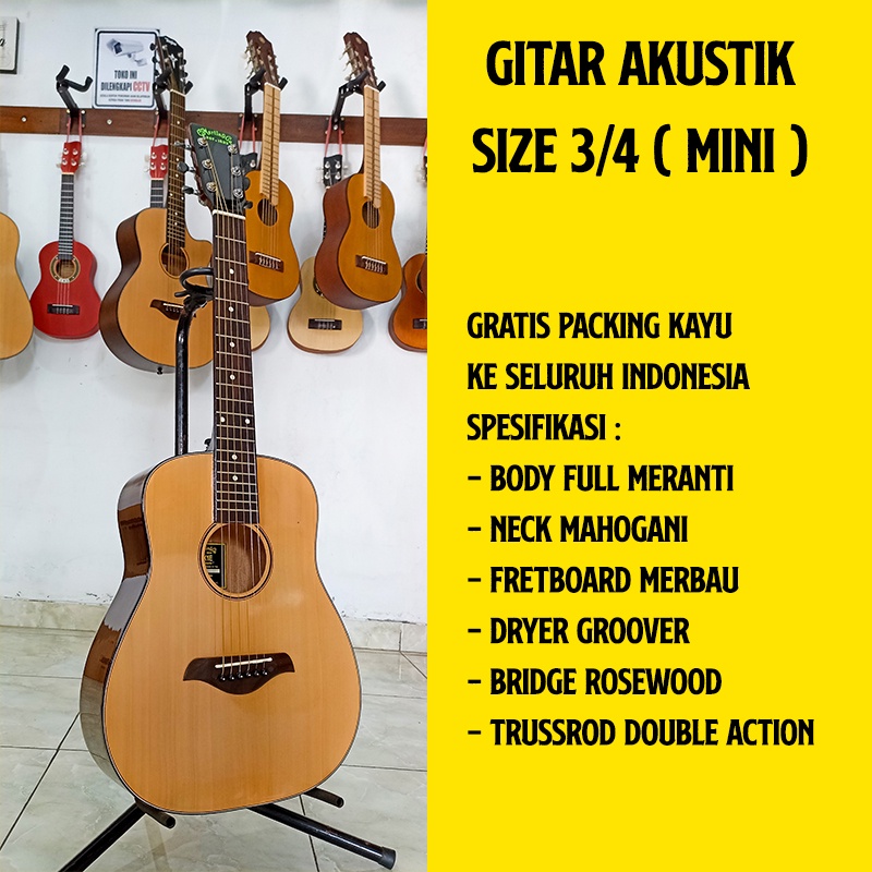 Jual Gitar Mini 3/4 Travel Size Model Martin Natural Glossy | Shopee ...