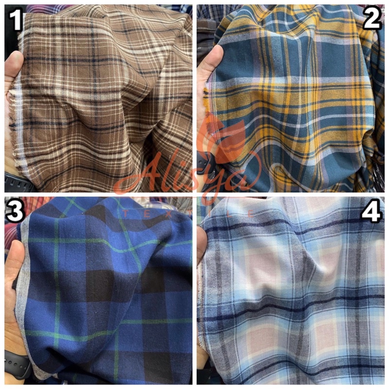 Jual Bahan Kain Flannel Kemeja dan Celana Tartan Import ALT 1C / 0.5 ...