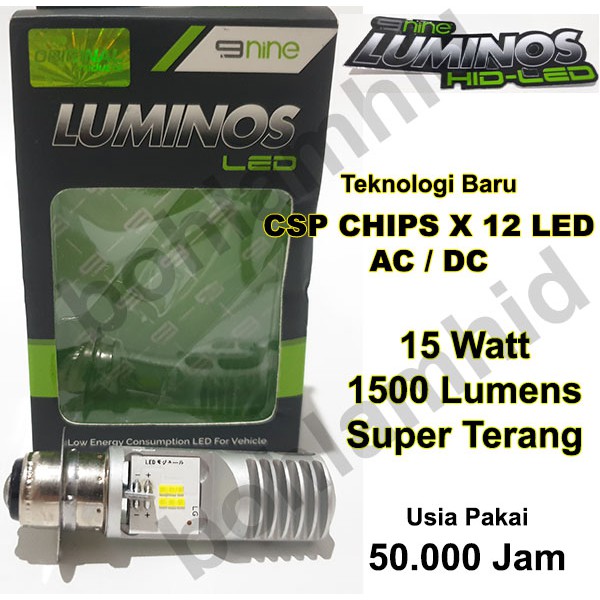 Jual Lampu Motor LED Luminos Vario 125 Techno FI H6 M5 T19 Putih 15W ...