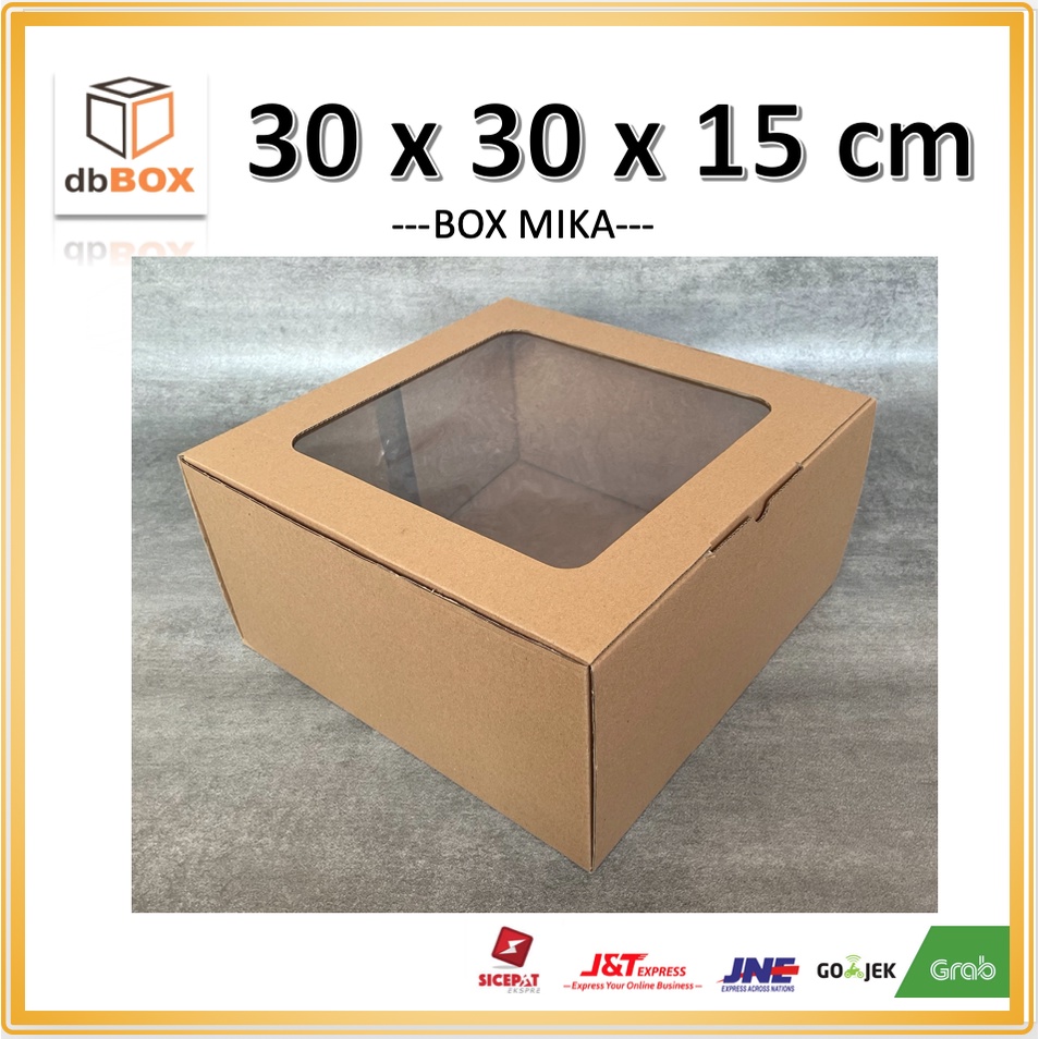 Jual BOX MIKA 30x30x15 cm kardus die cut, untuk kue hampers gift box ...