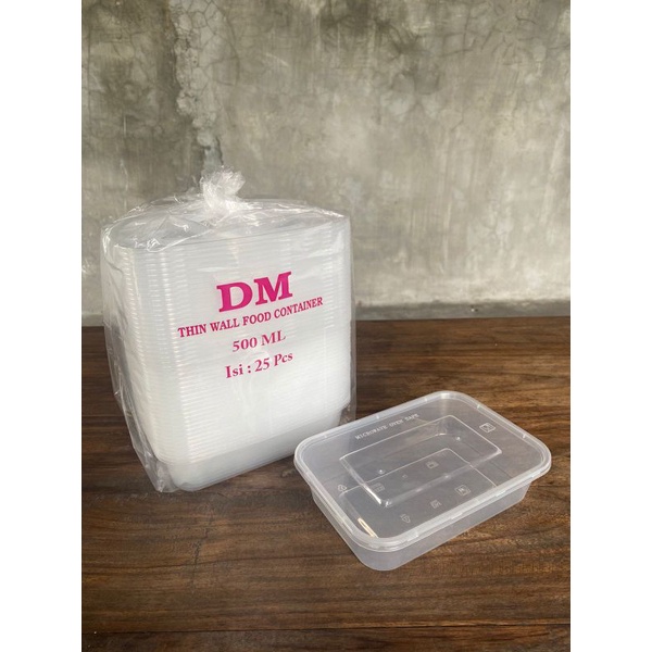 Jual KOTAK MAKANAN PANJANG 500ML/BOX THINWALL/FOOD CONTAINER ISI 25PCS ...