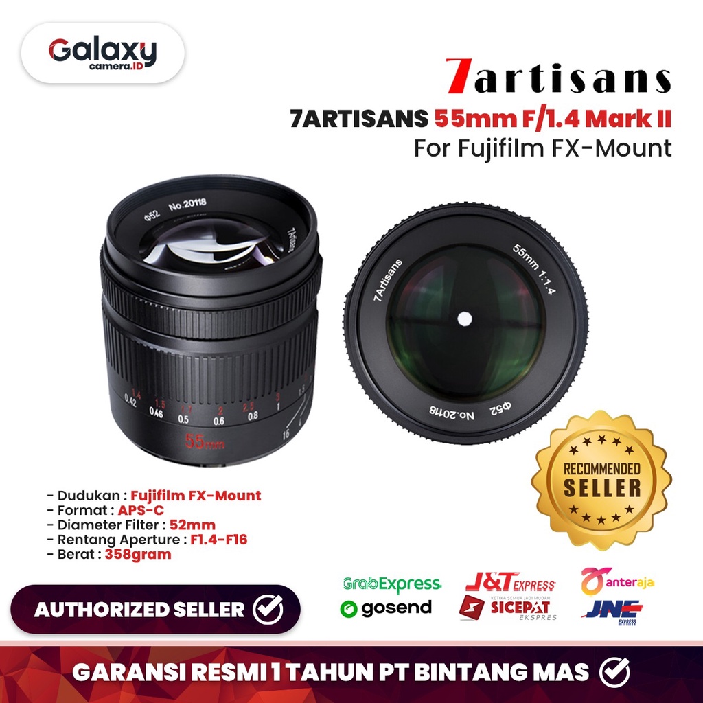 Jual Lensa 7Artisans 55mm F1.4 Mark II For Fuji FX Mount | Shopee Indonesia