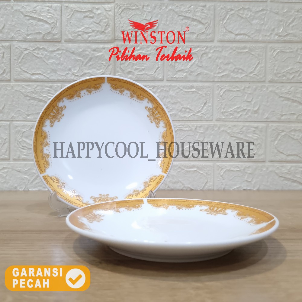Jual WINSTON Piring Keramik 6,75in Mahkota Mas /Piring Ceper /Piring ...