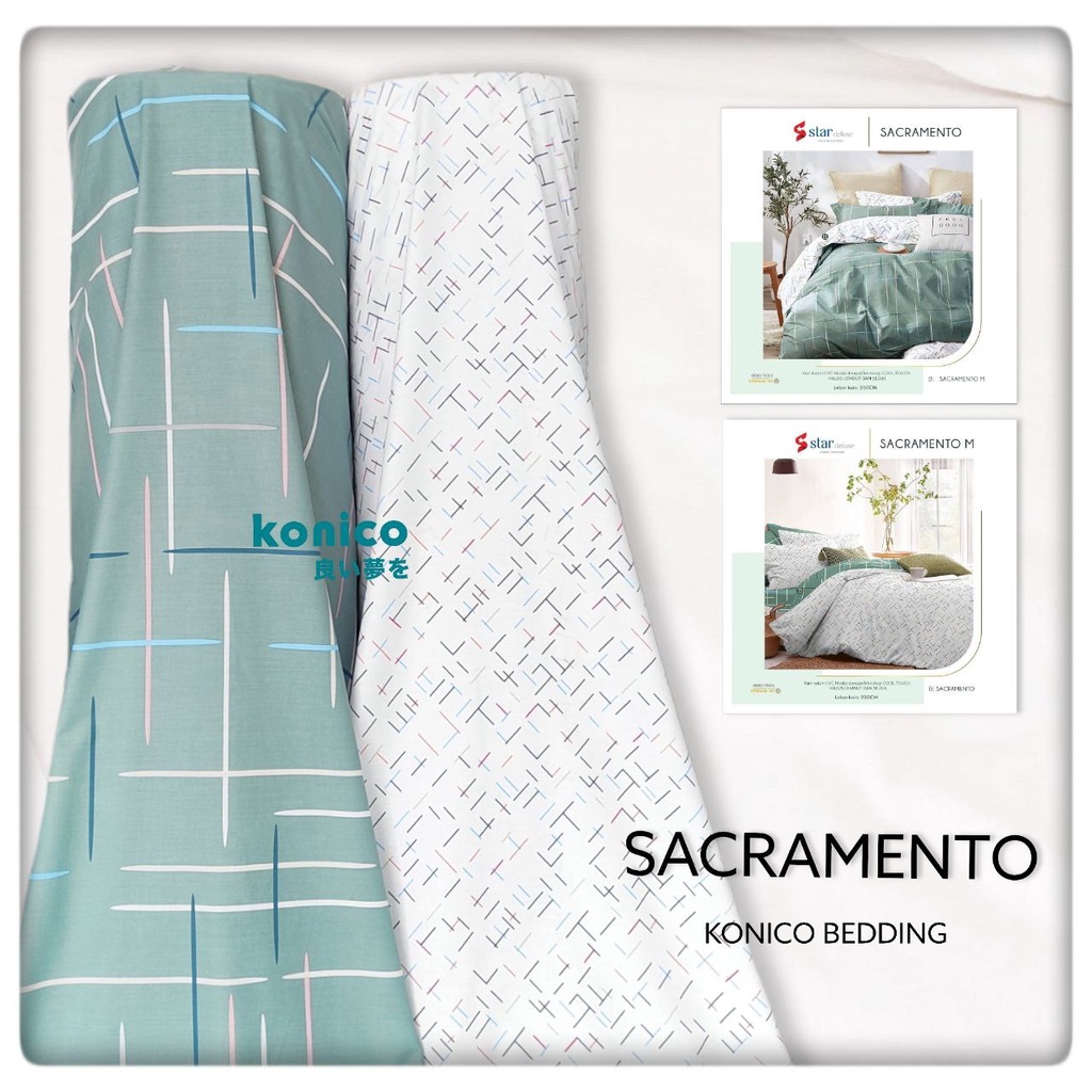 Jual KONICO kain Katun sprei Meteran Motif MINIMALIS SACRAMENTO Tabur Star Esra GROW Catra ELBHE ...