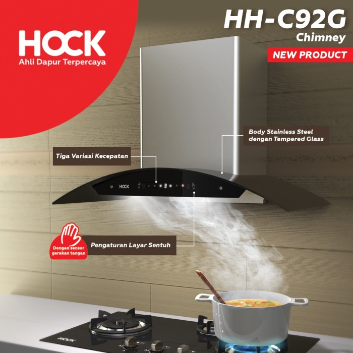 Jual HOCK Cooker Hood HH C92G / Penghisap Asap Dapur / Tudung Hisap | Shopee Indonesia