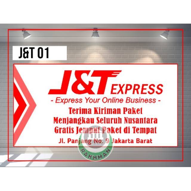 Jual SPANDUK/BANNER AGEN J&T JNT EXPRESS MERAH UKURAN 200CM X 100CM ...