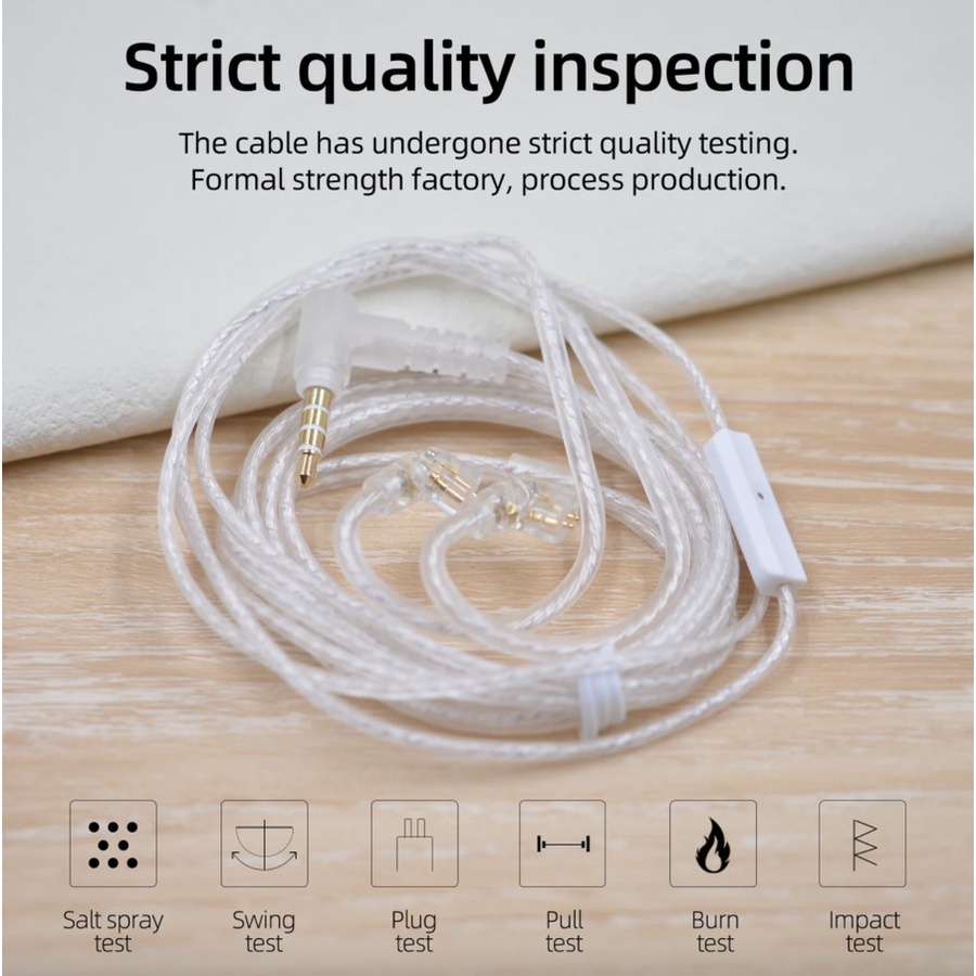 Jual Kabel KZ Upgrade OFC SILVER Plated Cable with Mic Pin Type C KZ ...