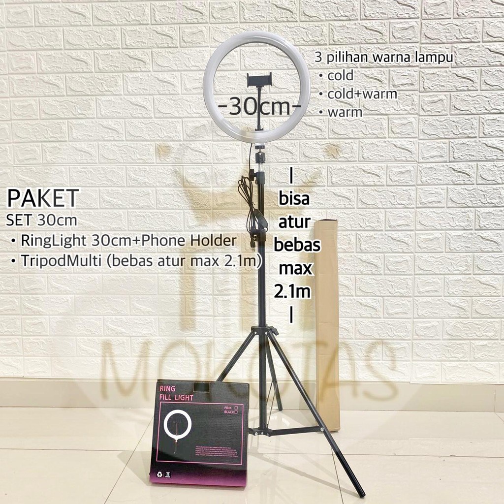 Jual PAKET RING LIGHT LED 16CM 20CM 26CM 30CM LAMPU MAKE UP VLOG LAMPU ...