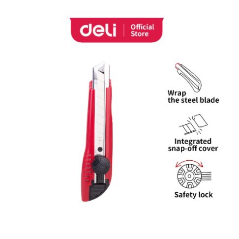 Jual Deli Cutting Knife / Cutter Besar (Red) CD10040 | Shopee Indonesia