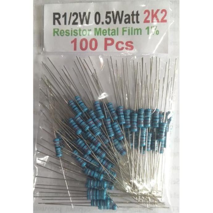 Jual Qty 100Pcs 2K2 R 0.5W Resistor Metal Film Original Nivic00 ...